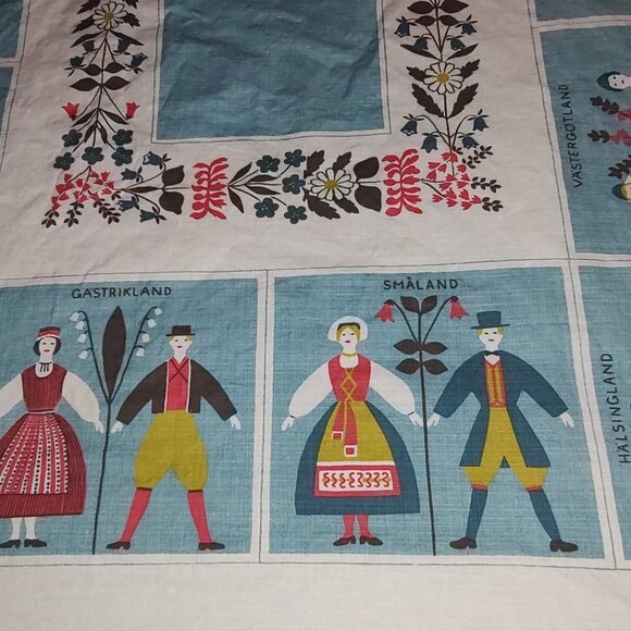 Sweden | Dining | Sweden 8 Provinces In Handpainted Tablecloth Square ...